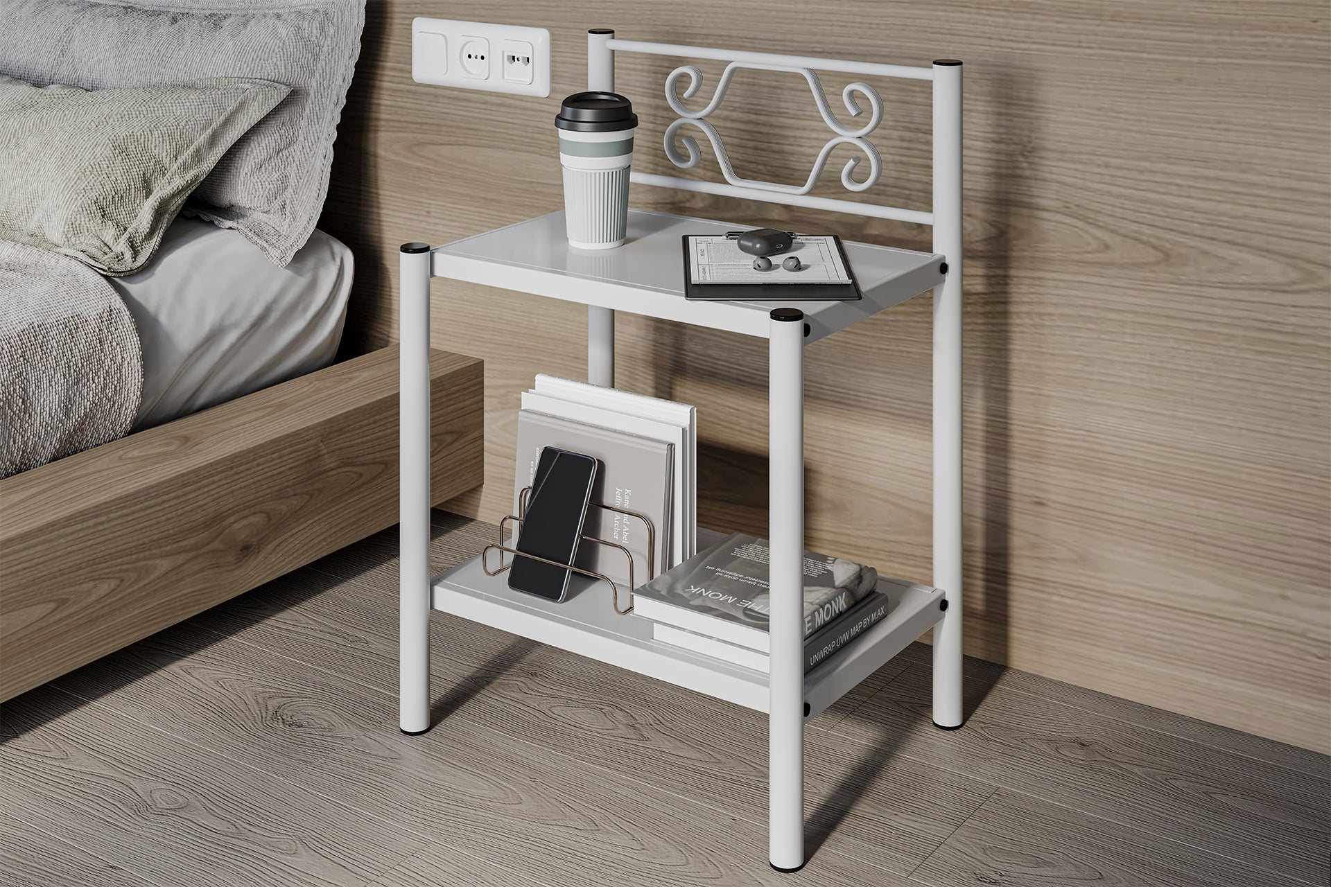 Argimo Leda Retro Ferforje Metal Komodin